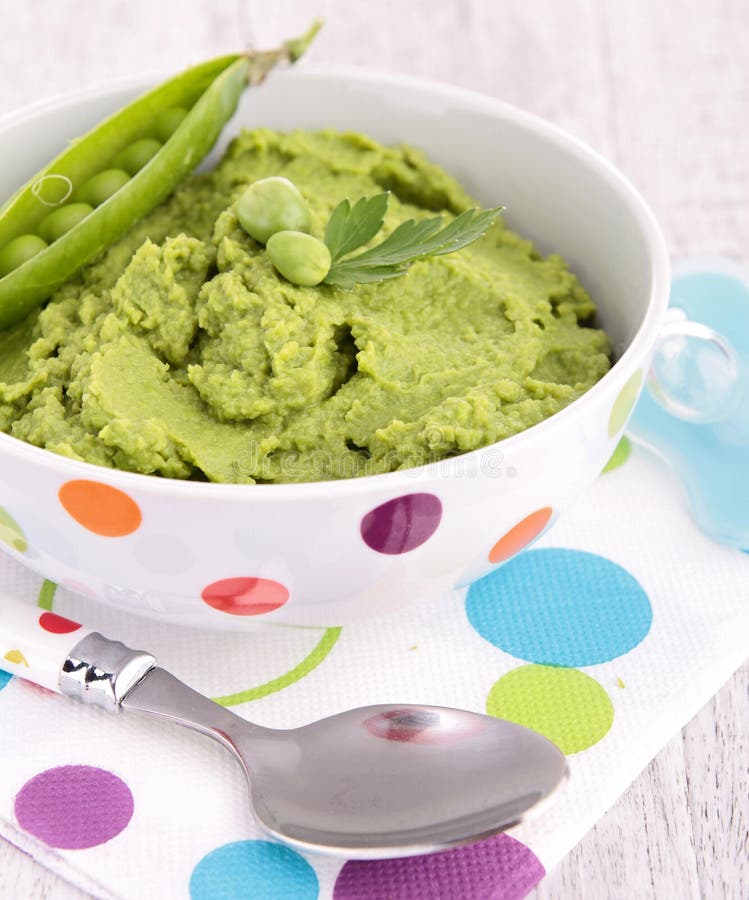 Pea puree stock image. Image of puree, food, dinner, bowl - 33144051