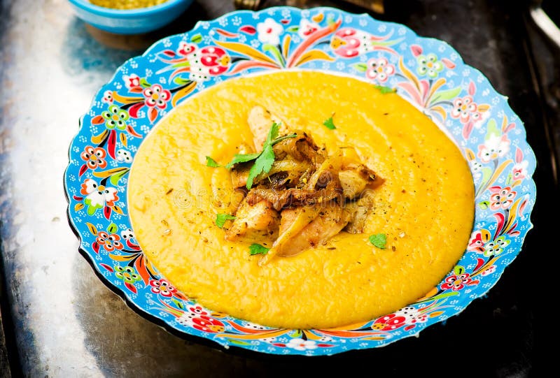 Pea puree stock photo. Image of plate, yellow, vegetarian - 52427922