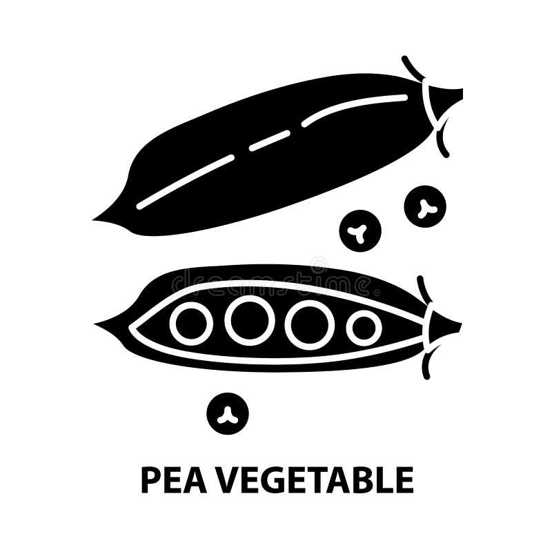 Pea Vegetable Icon, Black Vector Sign with Editable Strokes, Concept ...