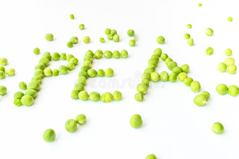 Pea Writing on White stock image. Image of ripe, alphabet - 74553079