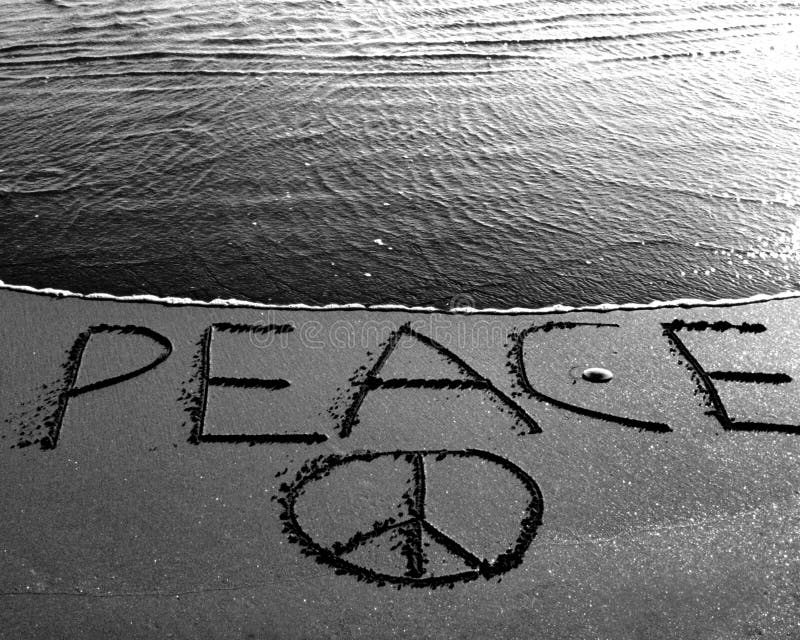 Peace stock photo. Image of paradise, sand, coast, sign - 10849076