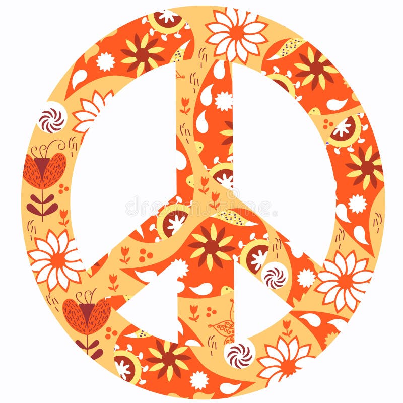Peace Abstract Vector Simbol Hippy Background Stock Vector ...