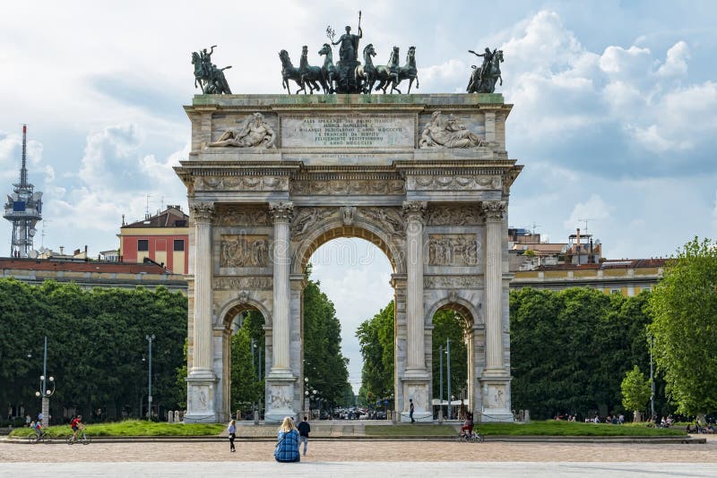 The milan peace arch view stock photo. Image of europe - 40844716