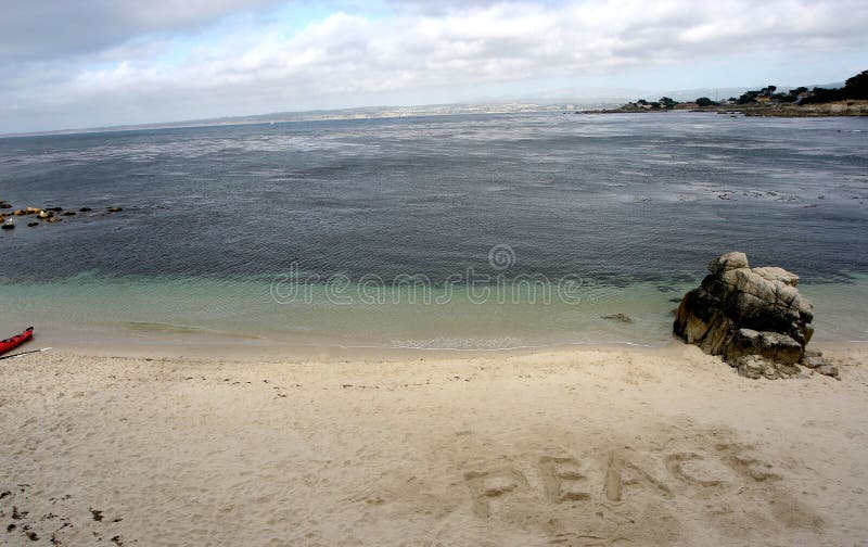 Peace on beach stock photo. Image of sand, harmony, love - 10115406
