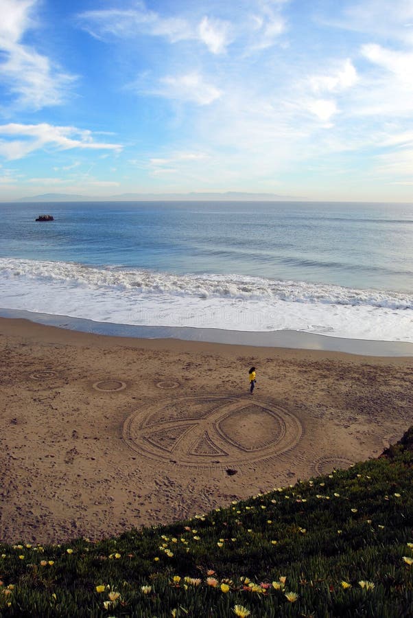 Peace Beach stock photo. Image of sand, beach, wait, hippie - 13096122