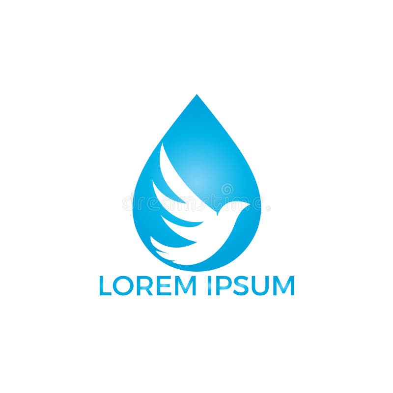 Bird Water Drop Logo Icon Vector Design. Stock Vector - Illustration of ...
