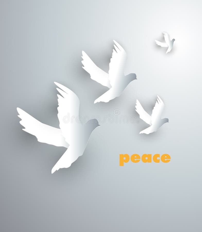 Peace birds stock vector. Illustration of church, white - 33123739