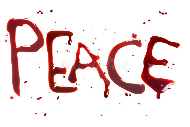 Peace and blood stock photo. Image of spatter, runs, sign - 24589486