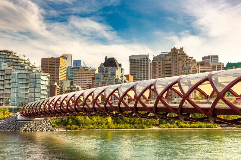 Peace Bridge in Calgary editorial stock image. Image of america - 190396984
