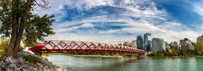Peace Bridge in Calgary editorial stock photo. Image of path - 320602863