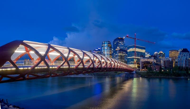 Calgary s Peace Bridge editorial stock image. Image of architecture ...