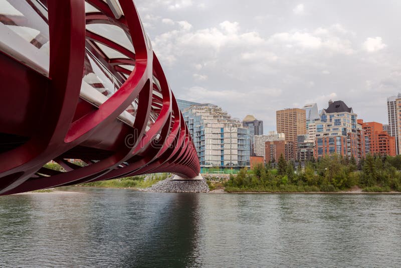 Peace Bridge in Calgary editorial stock image. Image of bike - 177834374
