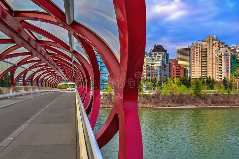 Peace Bridge Pathway Over the Bow River Editorial Photography - Image ...