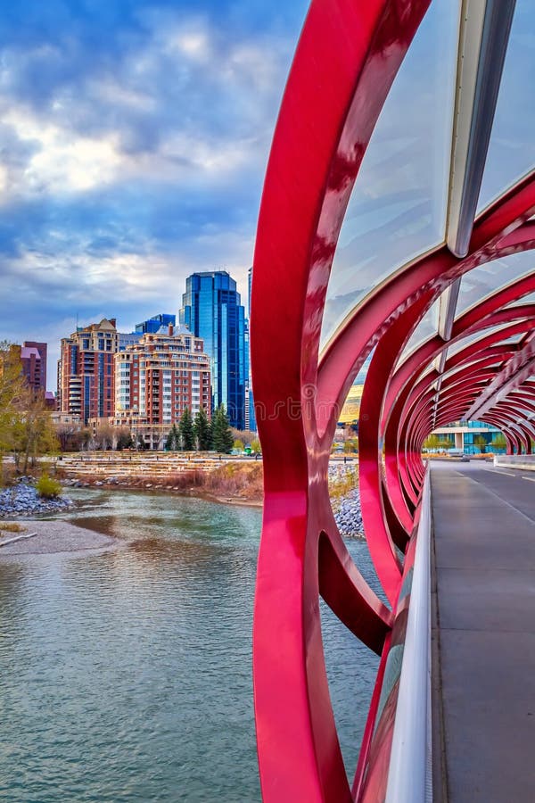 Peace Bridge Pathway Over the Bow River Editorial Photo - Image of ...