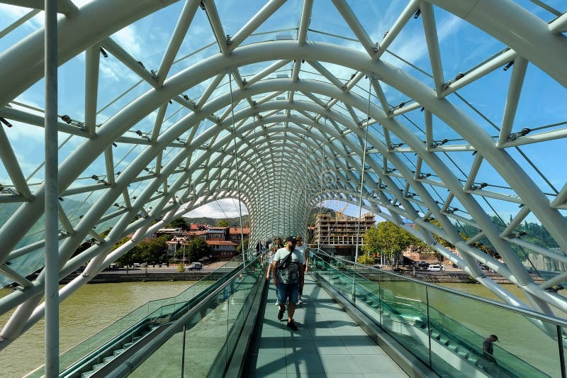 Peace Bridge in Tbilisi Georgia Editorial Photography - Image of ...