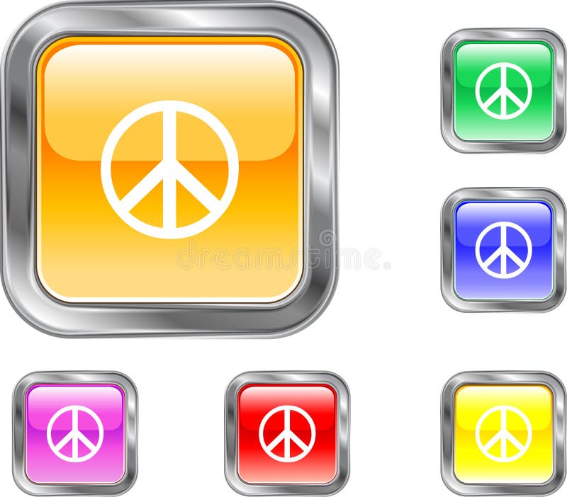 Peace Button stock vector. Illustration of peace, happiness - 6624617