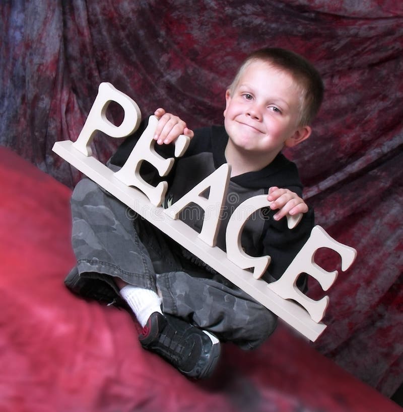Peace child stock image. Image of young, sitting, person - 5429923