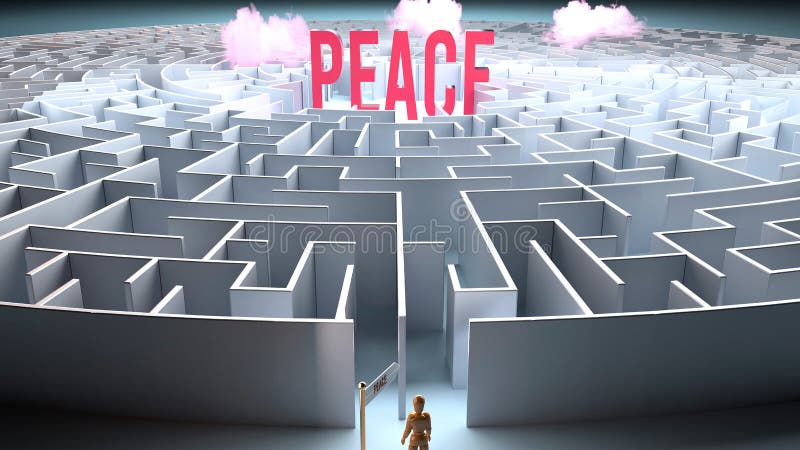 Peace and a Complicated Path To it Stock Illustration - Illustration of ...