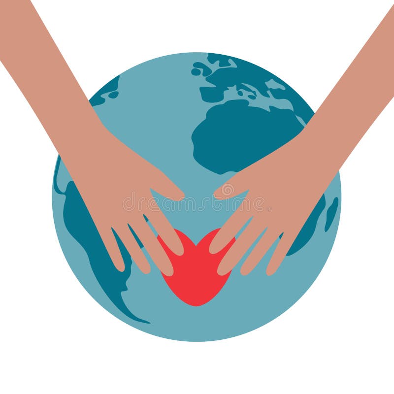 Human Hands Over the Earth Globe Stock Vector - Illustration of ...