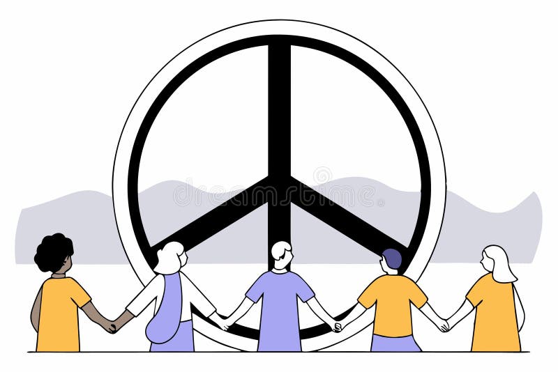 Peace Concept: People of Different Nations Hold Hands Together in a ...