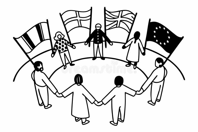 Peace Concept: People of Different Nations Hold Hands Together in a ...