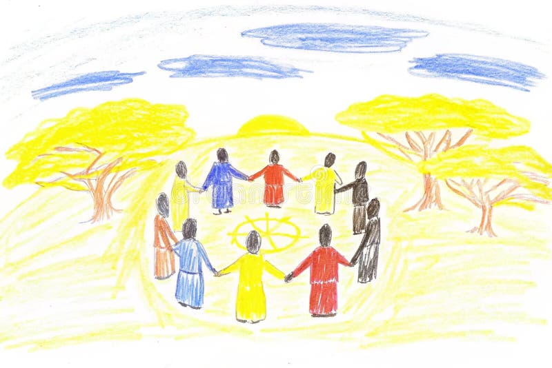Peace Concept: People of Different Nations Hold Hands Together in a ...