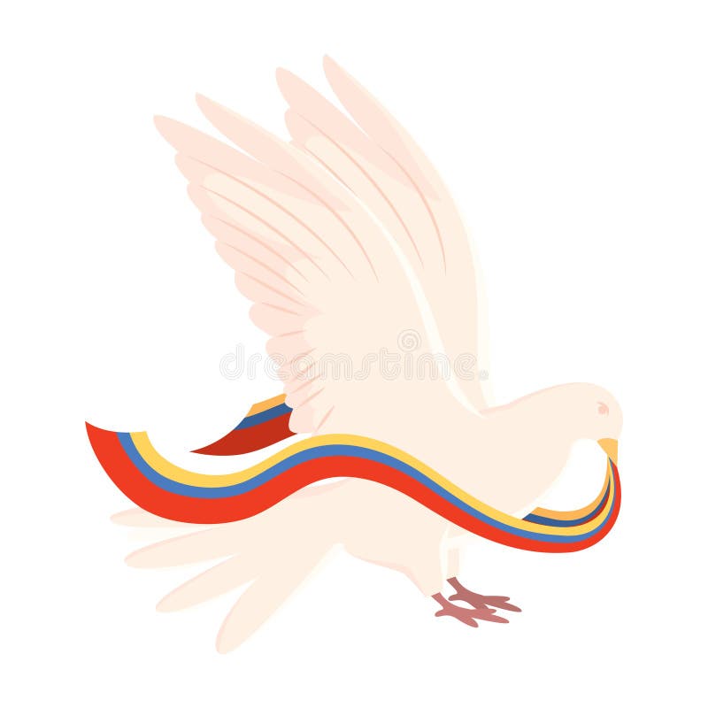 Peace Dove Character with Flag Vector Stock Vector - Illustration of ...