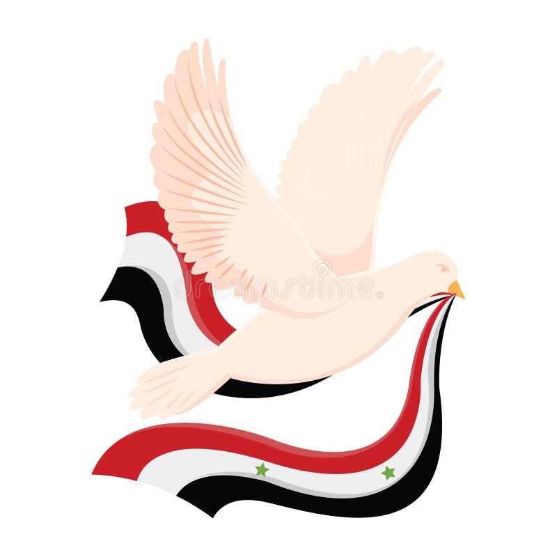 Peace Dove Character with Flag Vector Stock Vector - Illustration of ...