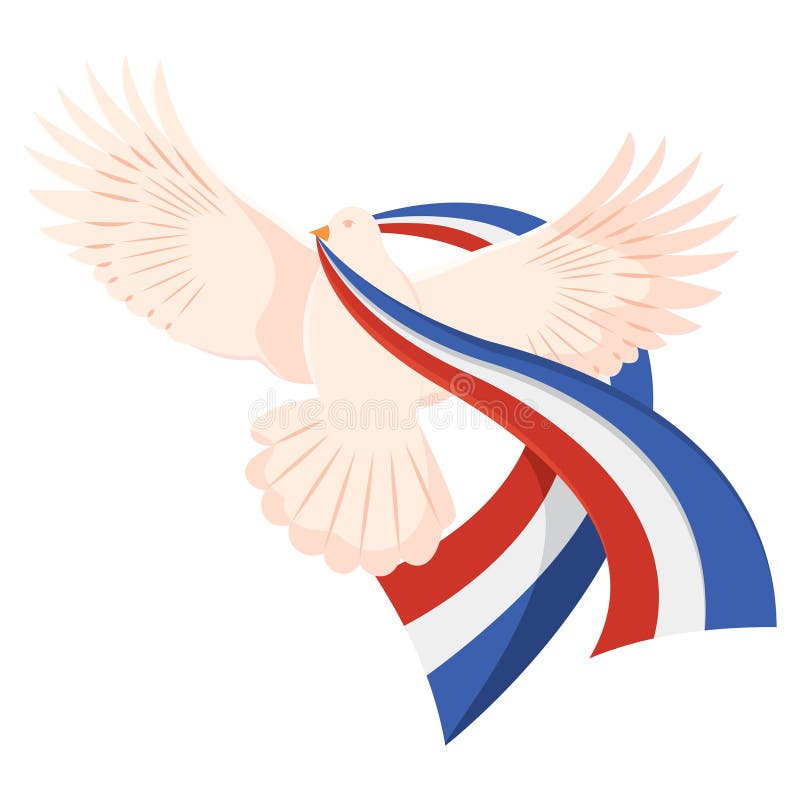 Peace Dove Character with Flag Vector Stock Vector - Illustration of ...