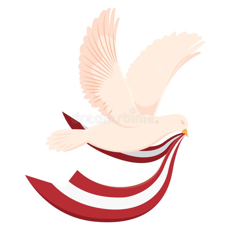 Peace Dove Character with Flag Vector Stock Vector - Illustration of ...