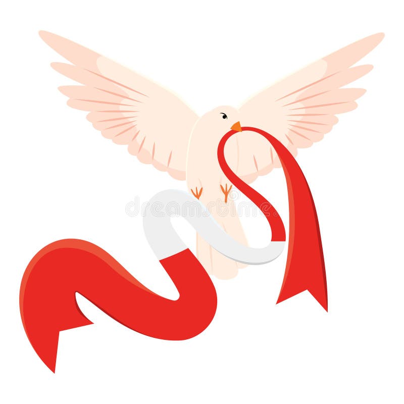 Peace Dove Character with Flag Vector Stock Vector - Illustration of ...