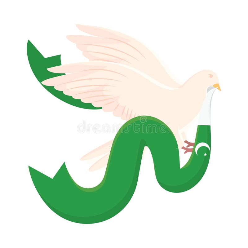 Peace Dove Character with Flag Vector Stock Vector - Illustration of ...