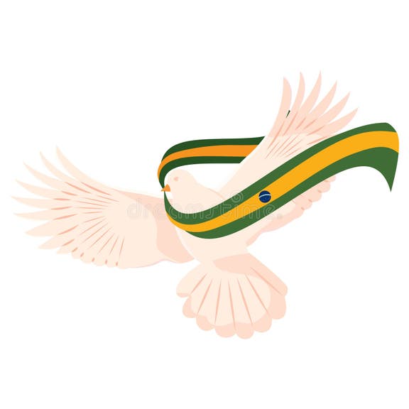 Peace Dove Character with Flag Vector Stock Vector - Illustration of ...