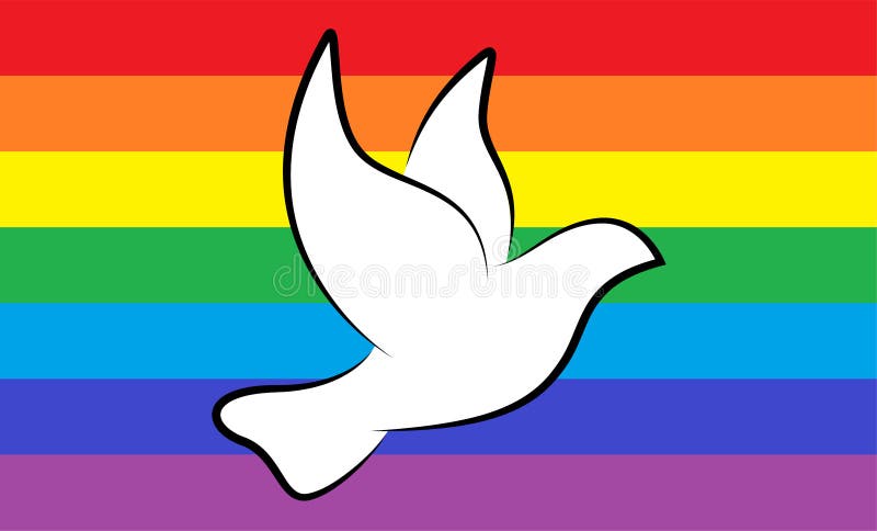 Peace Dove in Front of Rainbow Flag Stock Vector - Illustration of ...
