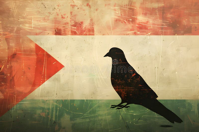 A Peace Dove with a Palestine Flag Background Stock Image - Image of ...