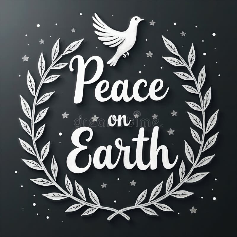 Peace on Earth Typography stock illustration. Illustration of design ...