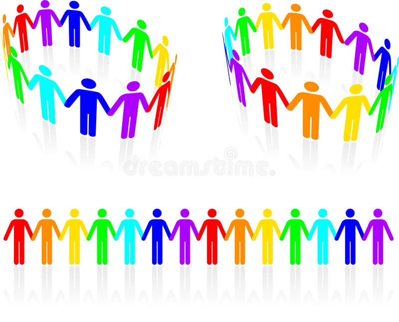 Peace on Earth Stick Figuresholding Hands Stock Illustration ...