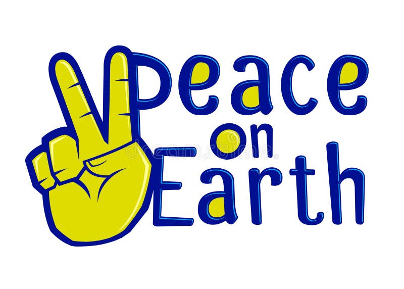 Peace on Earth Typography Sign Stock Vector - Illustration of green ...