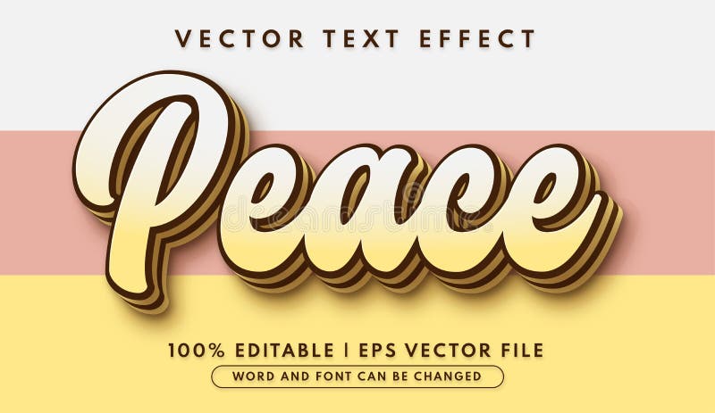 Peace Editable Text Effect Template Stock Vector - Illustration of safe ...