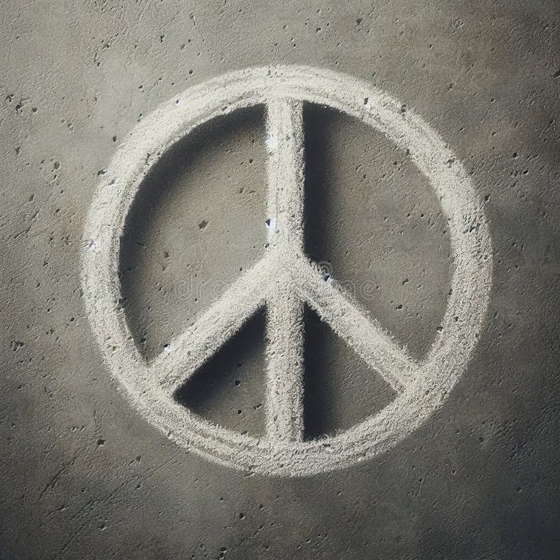 Peace Emblem on Battered Concrete Background Stock Illustration ...