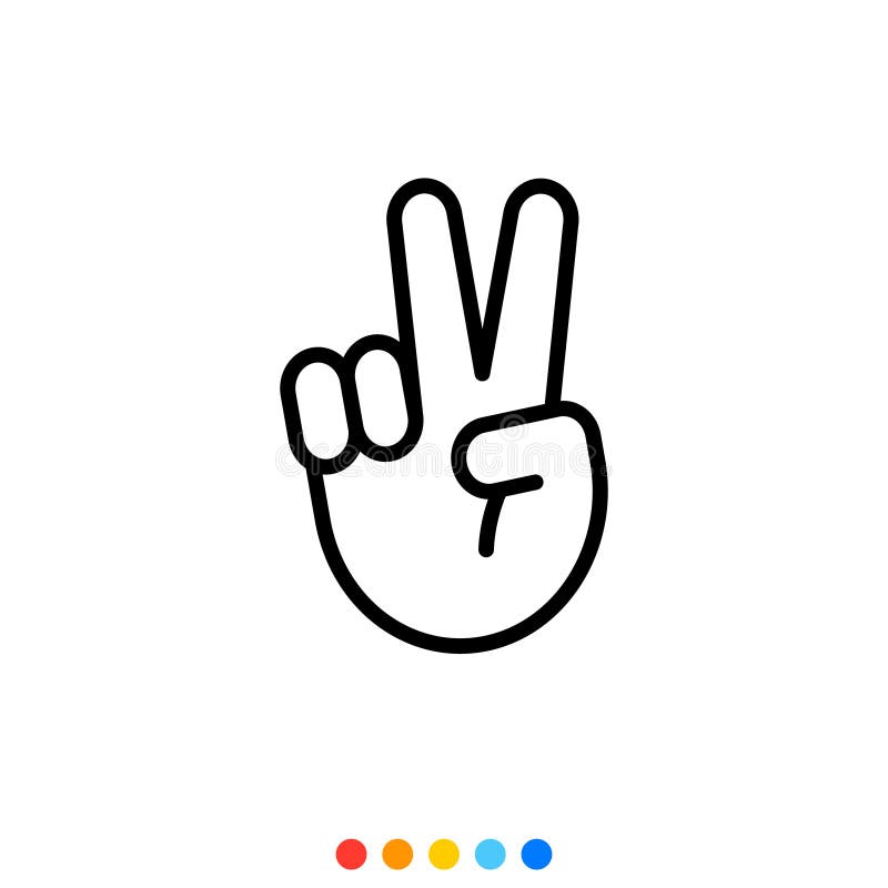 Peace Finger Gesture, Vector, Icon, Illustration. Stock Vector ...