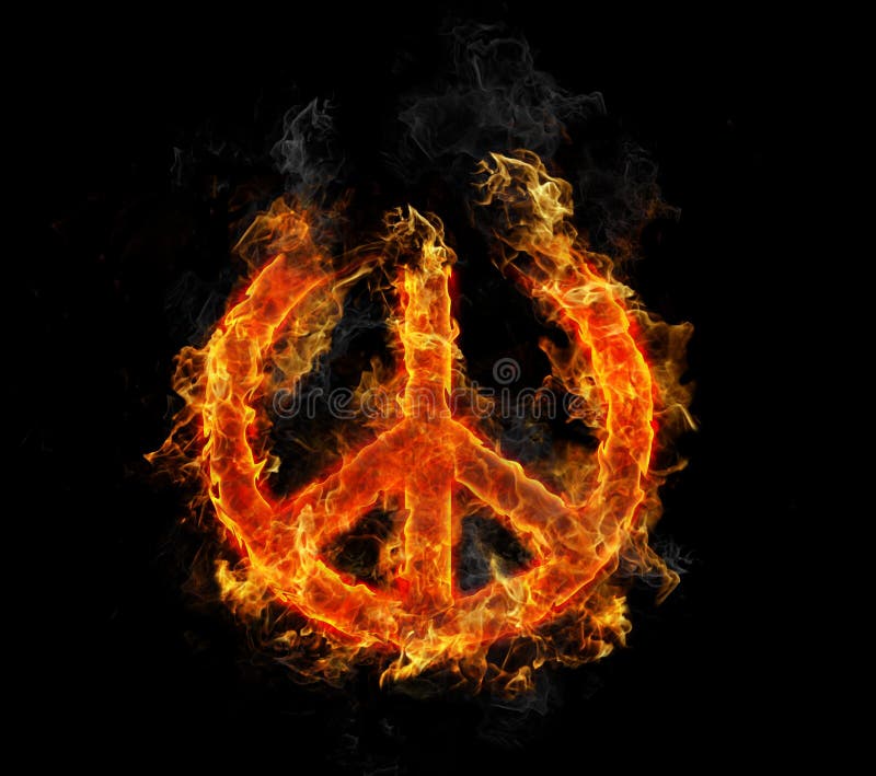 Peace on Fire stock illustration. Illustration of background - 12300958