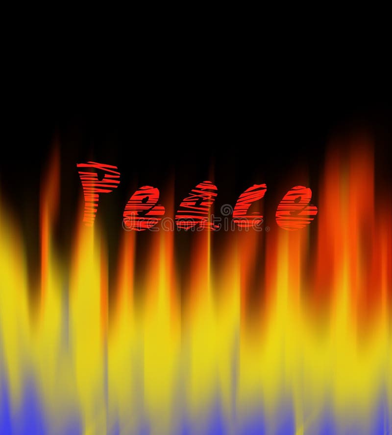 Peace on fire stock illustration. Illustration of universe - 7798147