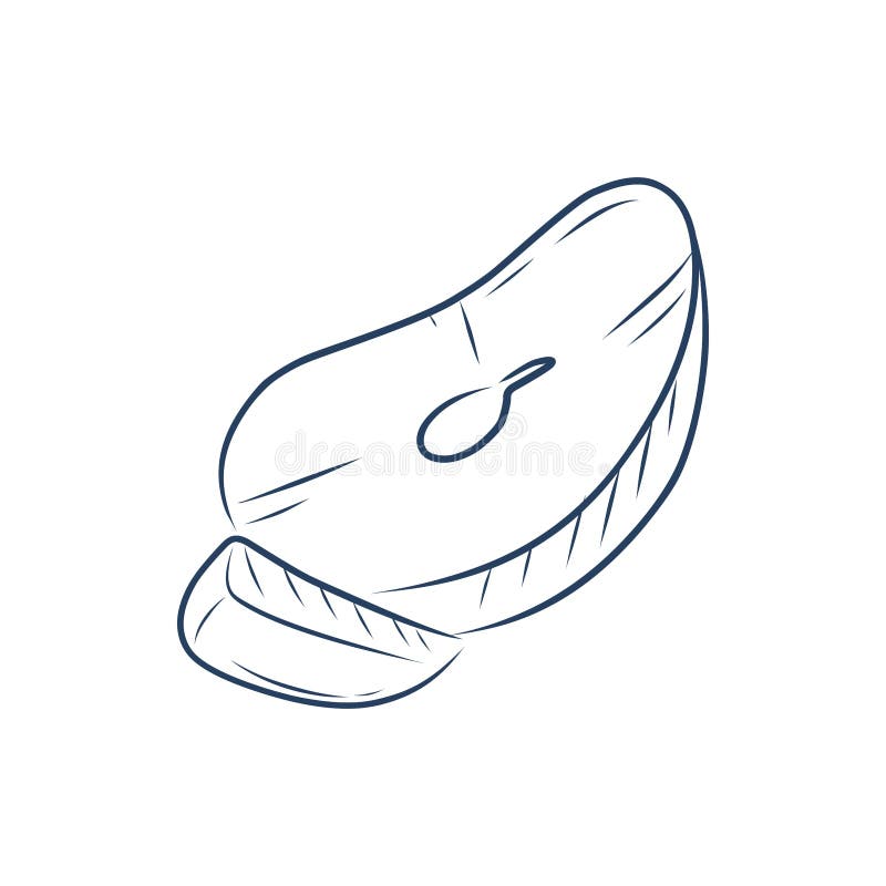 A Peace of Fish Steak. Vector Drawing of a Salmon Steak. One Continuous ...