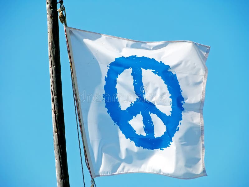 Peace flag stock image. Image of wind, sign, flag, staff - 27873579