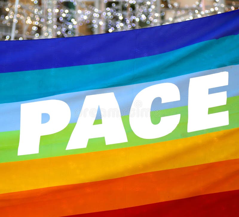 Peace Flag with Italian Written PACE Stock Photo - Image of errand ...