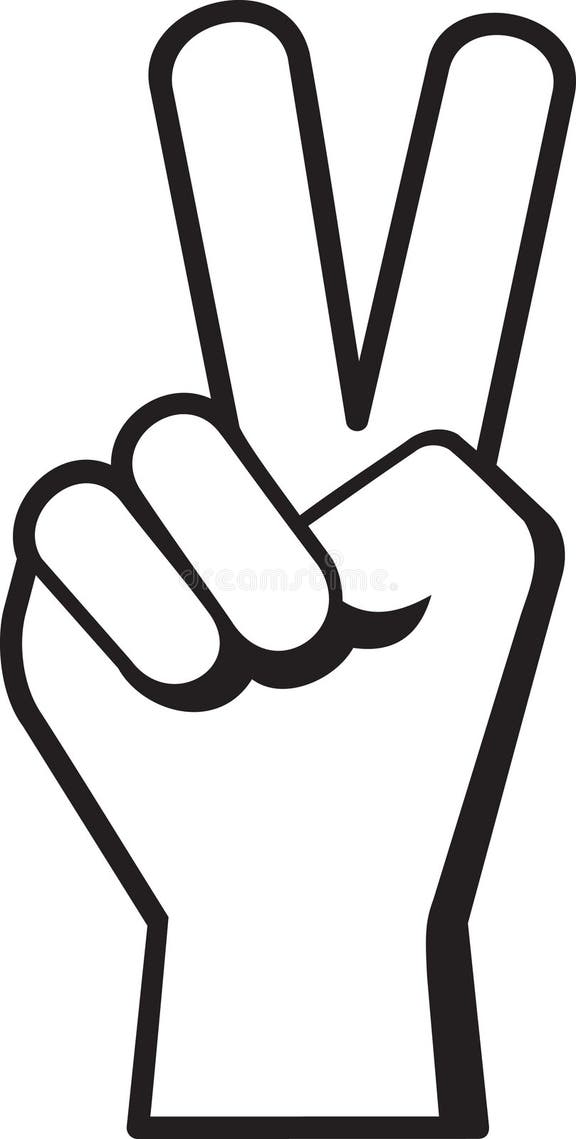 Peace Hand Sign stock vector. Illustration of peace, finger - 5531946