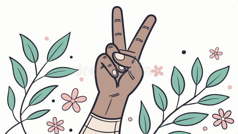 Peace Hand Sign Gesture, Symbol of Peace Harmony Vector Design ...