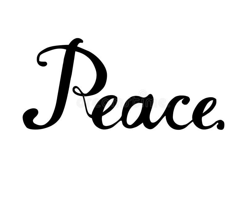 The Word Peace In Cursive