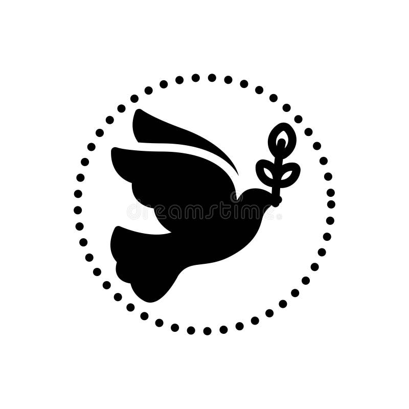 Black Solid Icon for Peace, Pigeon and Dove Stock Vector - Illustration ...